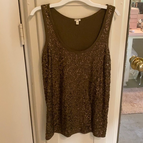 J. Crew | Tops | Jcrew Sequined Tank Very Fun Layering Piece | Poshmark